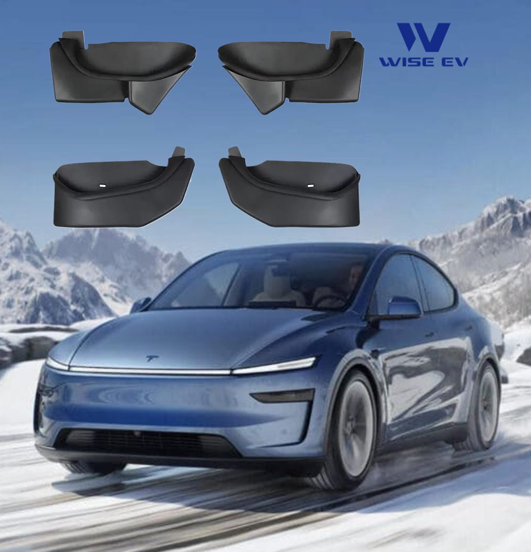 Tesla NEW Model Y Juniper 2025 TPE Door Slot Storage Protector Mats 4P ...